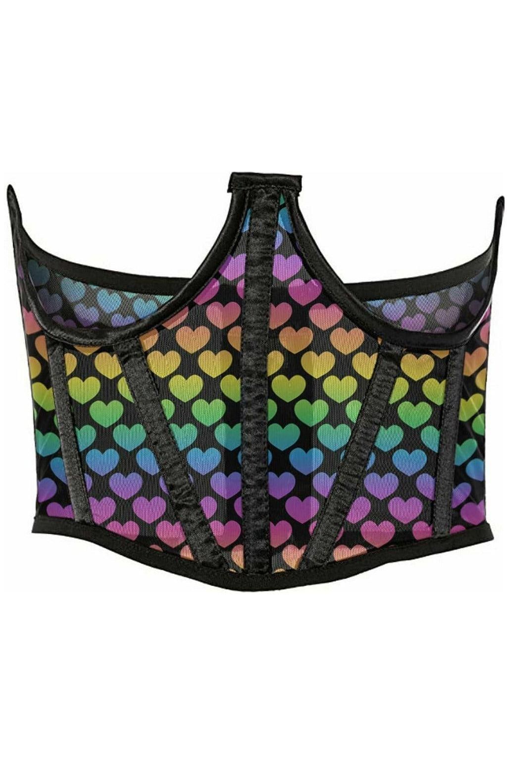 Lavish Rainbow Hearts Mesh Open Cup Waist Cincher – Unspoken Fashion